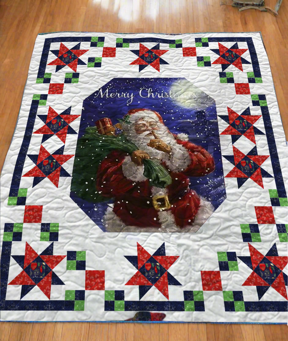 Holiday Stars and Santa Quilt Pattern – Boho Blanket