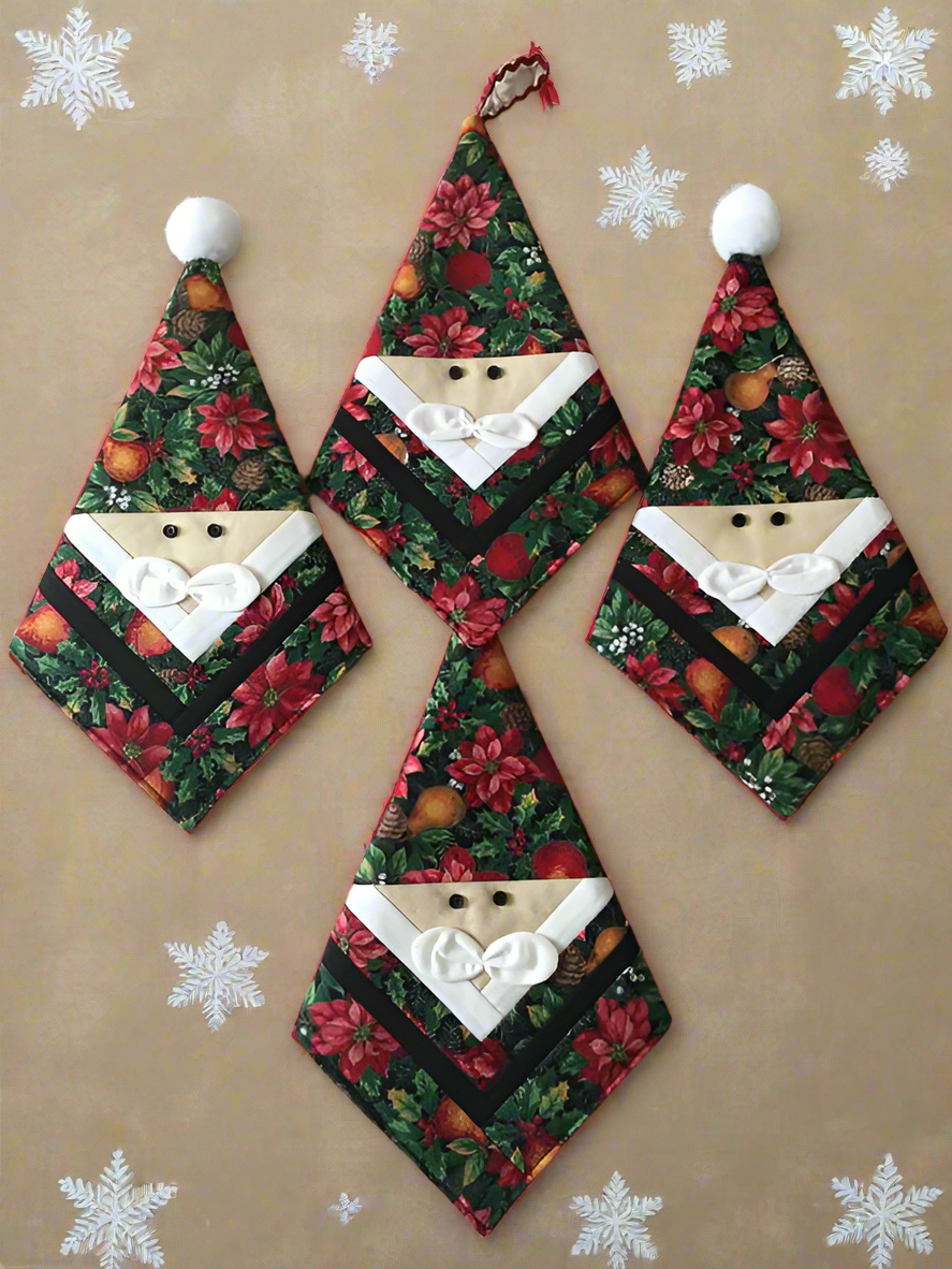 Poinsettia Santa Smiles Quilt Pattern – Boho Blanket